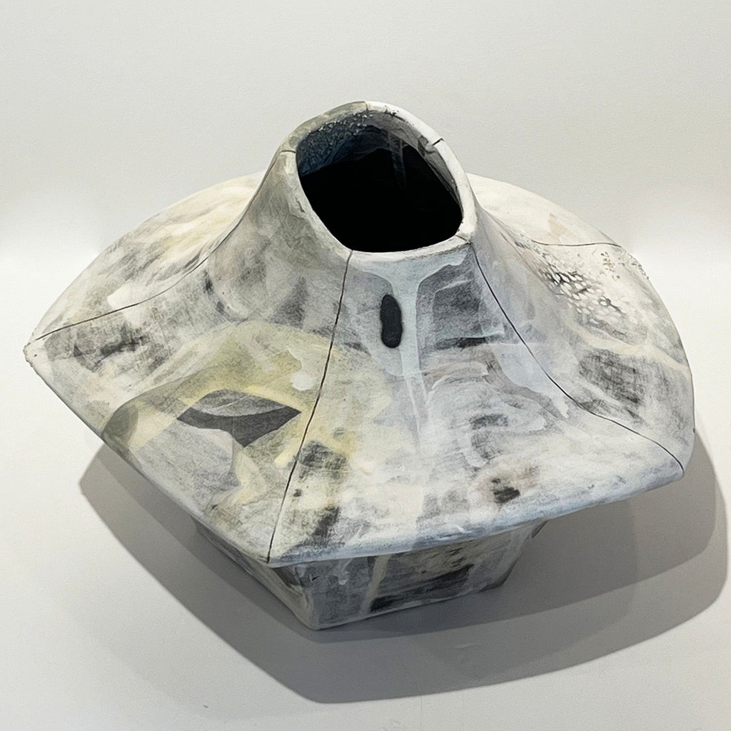 Low Wide White Vase – Petroff Gallery