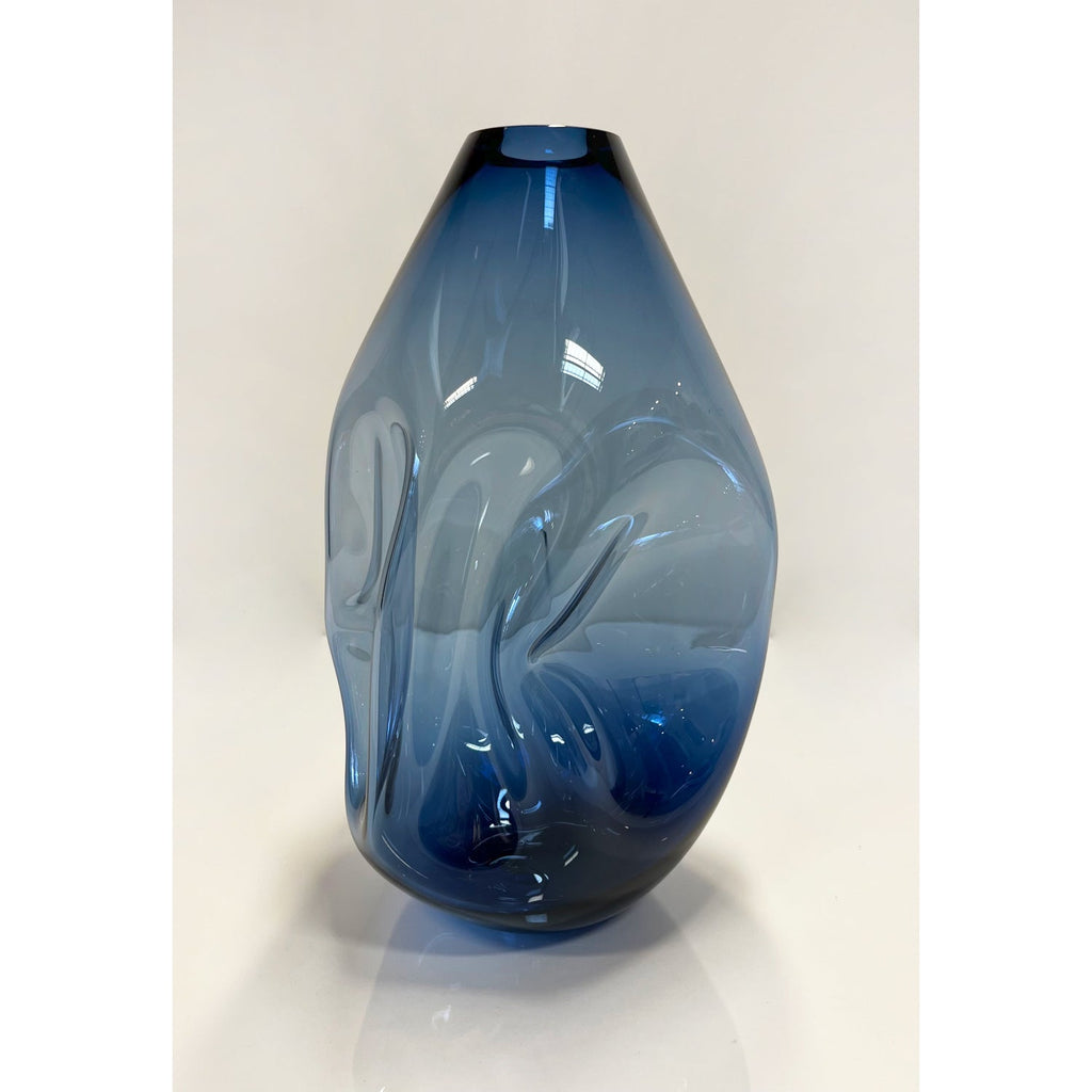 Steel Blue Summit Vase Natural Finish - Petroff Gallery