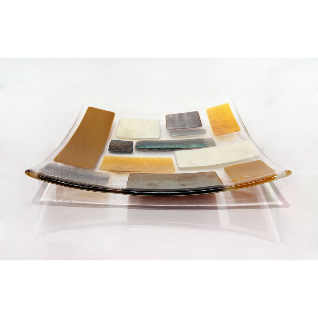10" Curved Plate Gold Black - Petroff Gallery